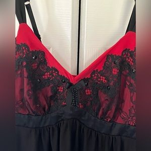 Soma | Intimates & Sleepwear | Soma Dress Women Medium Red Black Lace ...